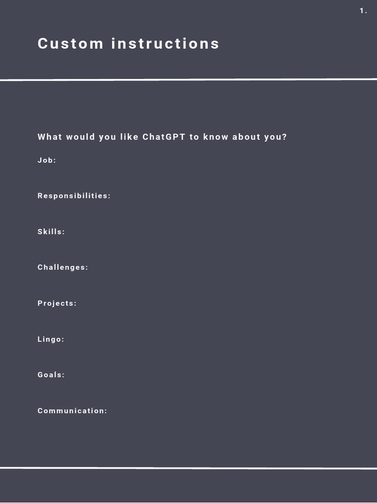 Custom Instructions Template | PDF