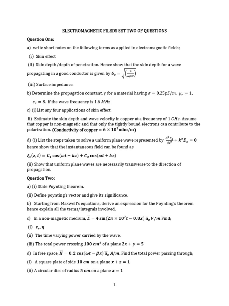 EMF Set Two | PDF | Waves | Polarization (Waves)