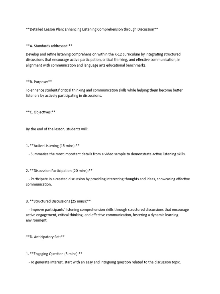 Detailed Lesson Plan1 | PDF | Reading Comprehension | Rubric (Academic)