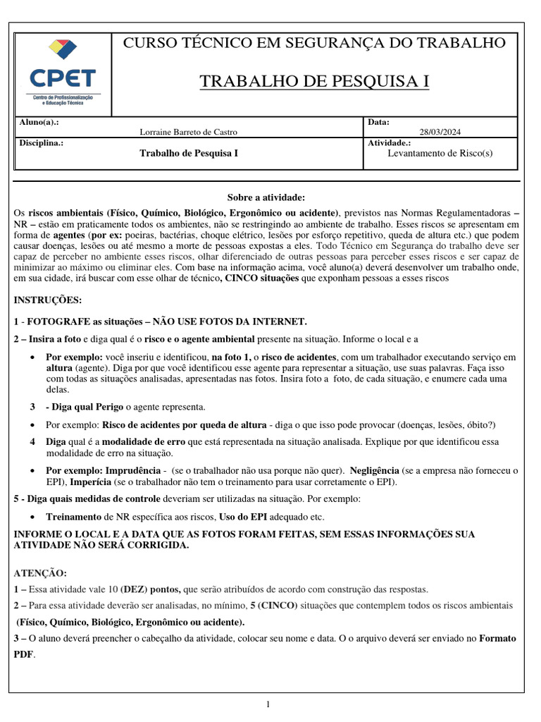 Atividade de Pesquisa Prática I | PDF | Ambiente natural | Morte Atividade de Pesquisa Prática I | PDF | Ambiente natural | Morte