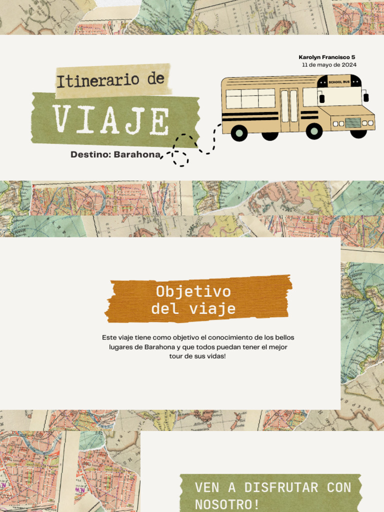 Presentación Diapositivas Plan de Viaje de Vacaciones Scrapbook Beige y ...