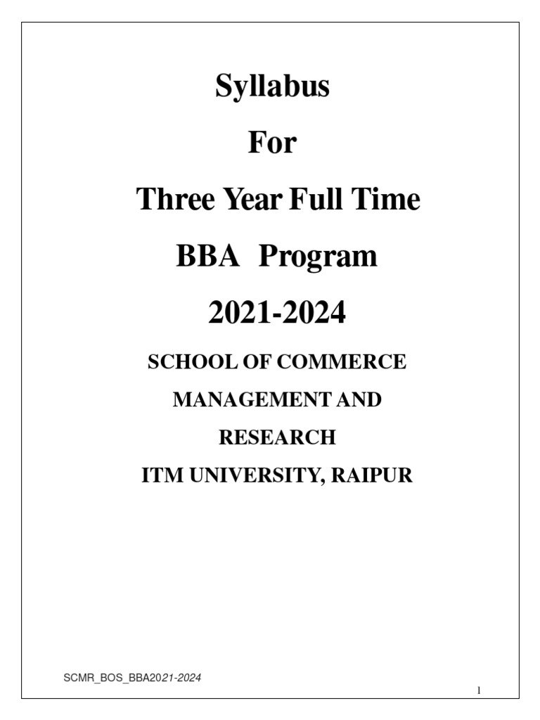 First Year BBA Subject Syllabus | PDF | Cost Of Living | Cost Accounting