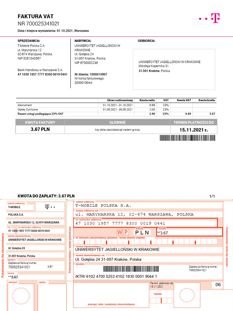 FAKTURA VAT NR | PDF