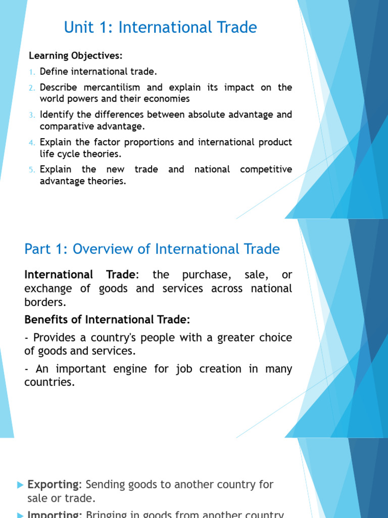 Unit 1 - International Trade - Part 1 - To Sts-Đã G P | PDF | Foreign ...