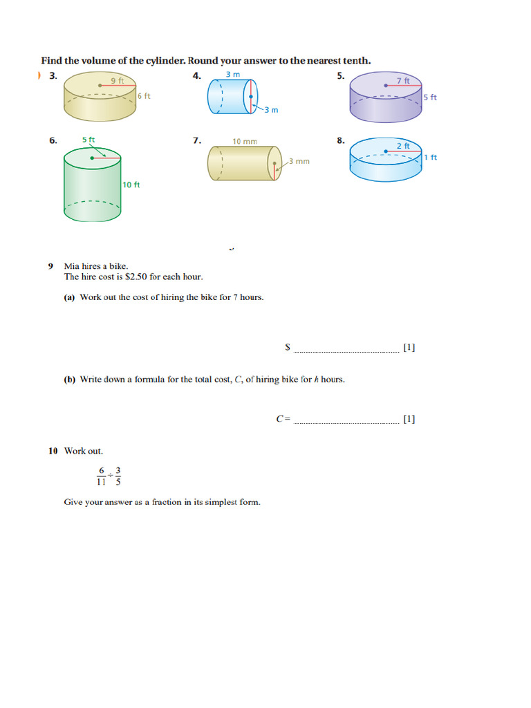 Homework Cylinder | PDF