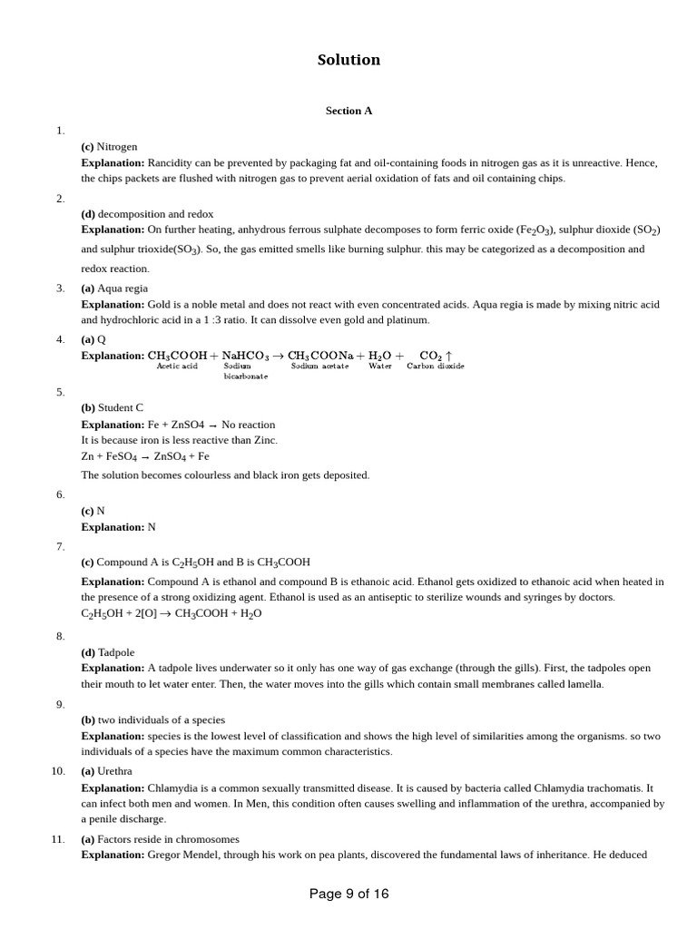 10th Cbse Science Phase 4 Paper 09012024 - ANSKEY | PDF | Birth Control | Oxide