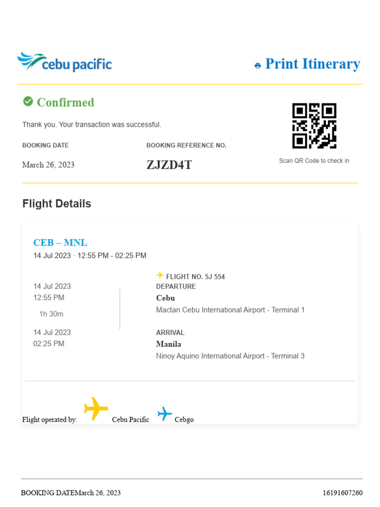 Cebu Flight Mark | Download Free PDF | Payments