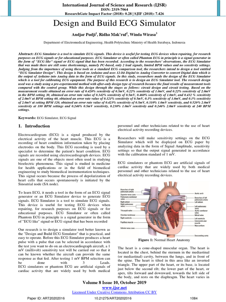 ECG Simulator Design & Analysis | PDF | Atrium (Heart) | Heart