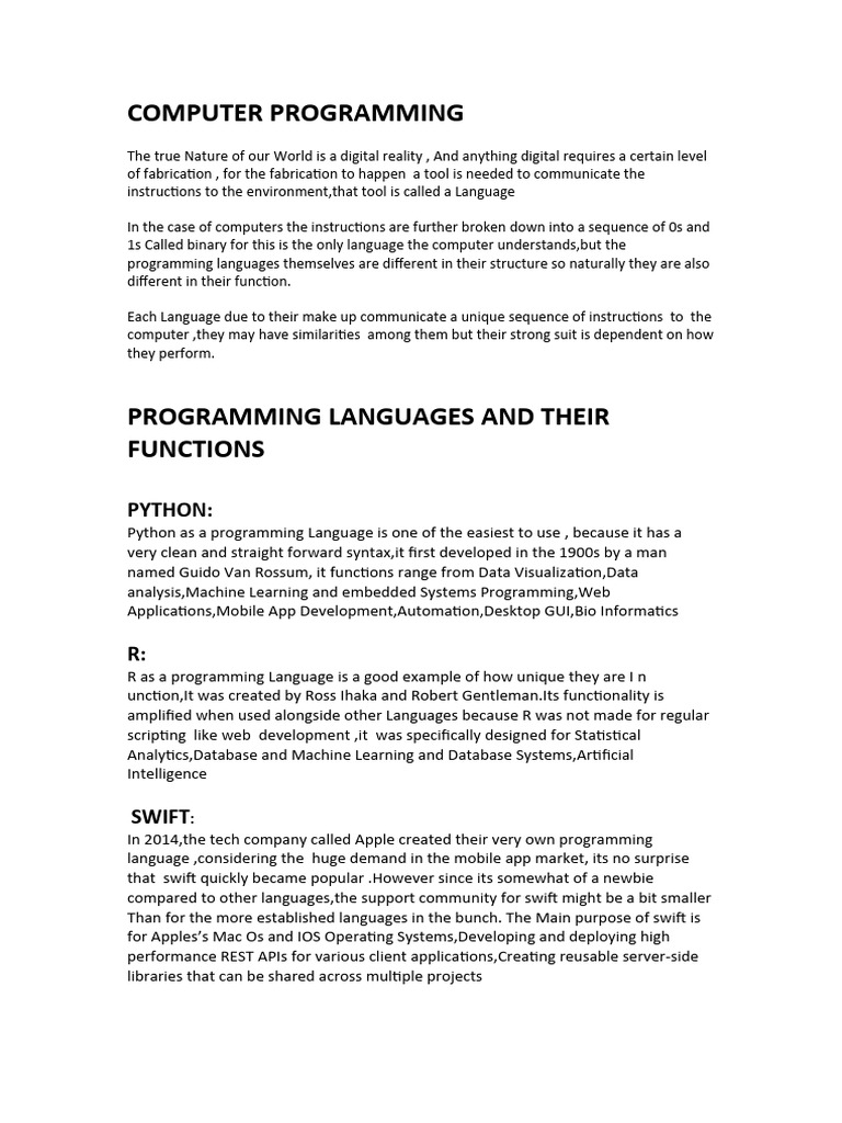 COMPUTER PROGRAMMING | PDF | Websites | Html