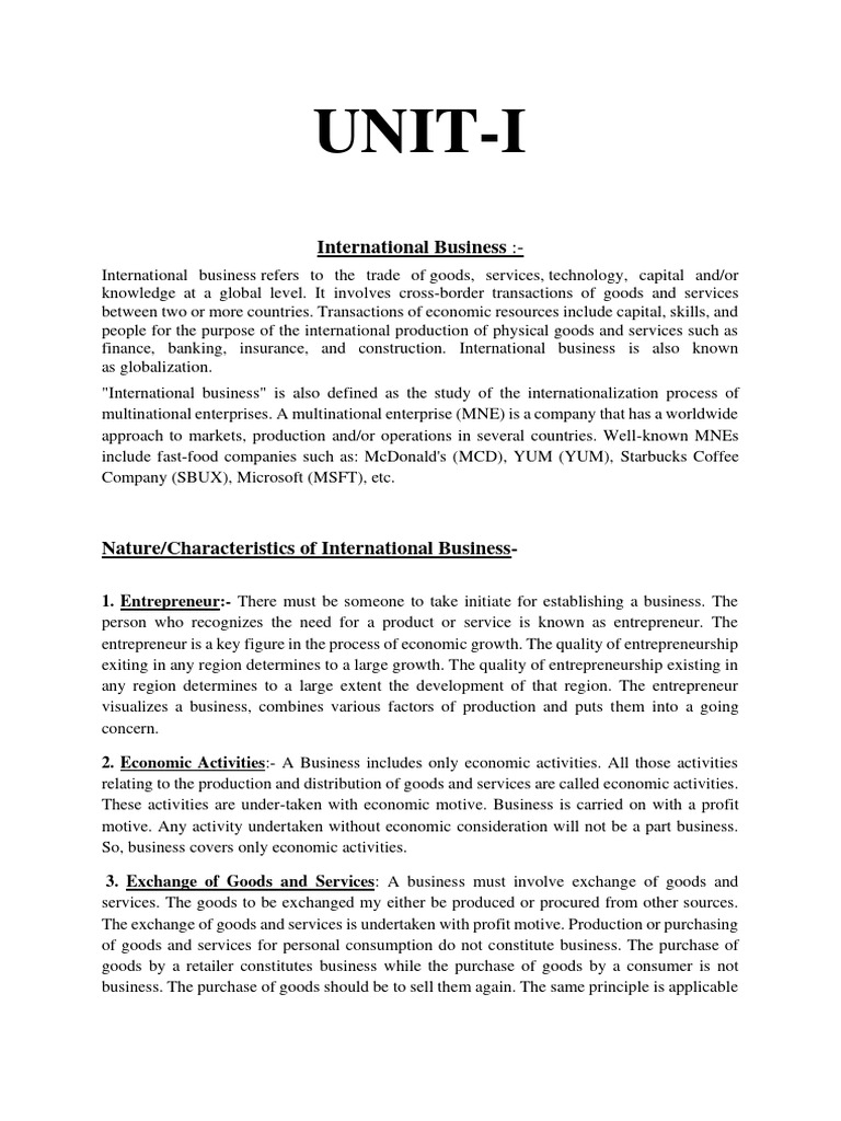 Ib Unit 1 | Download Free PDF | License | Exports