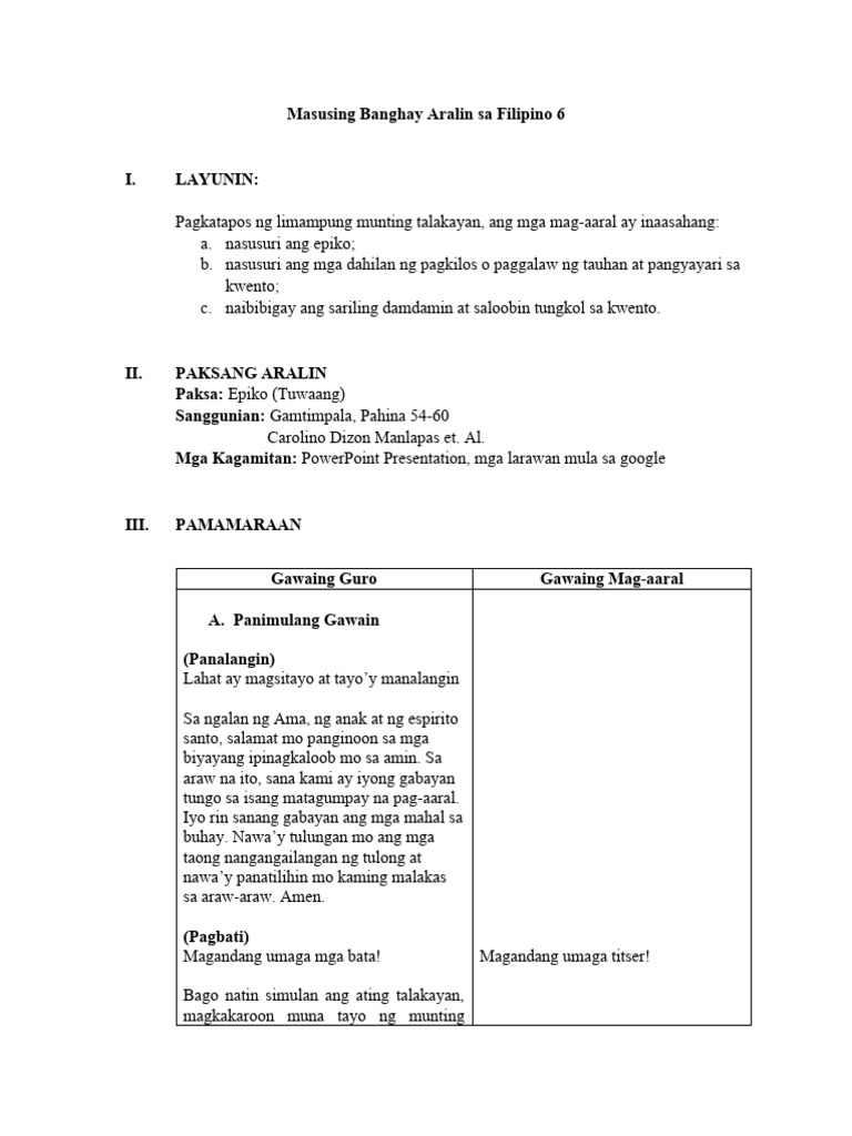 Masusing-Banghay-Aralin-sa-Filipino-6-3 | PDF