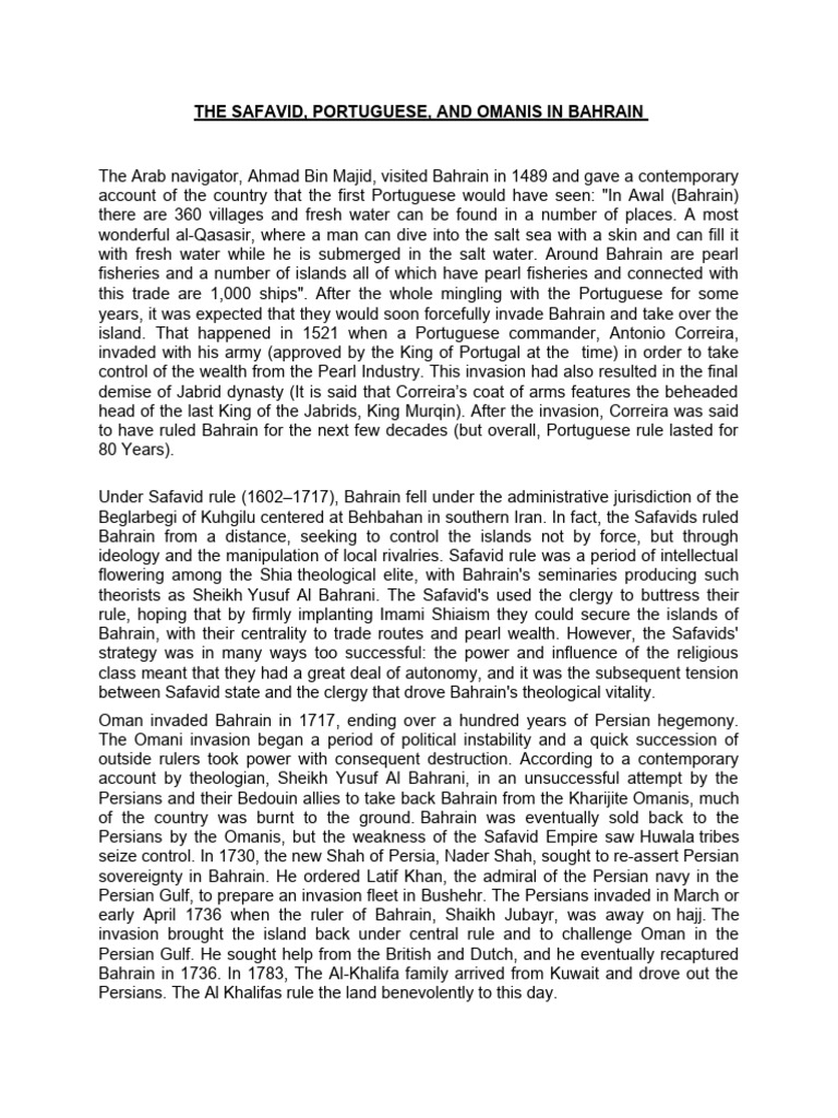 The Historical Report | PDF | Bahrain | Oman