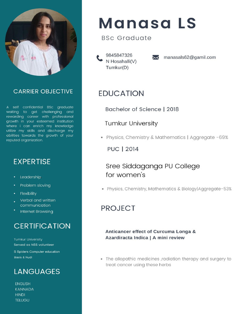 Manasa Resume 123 | PDF