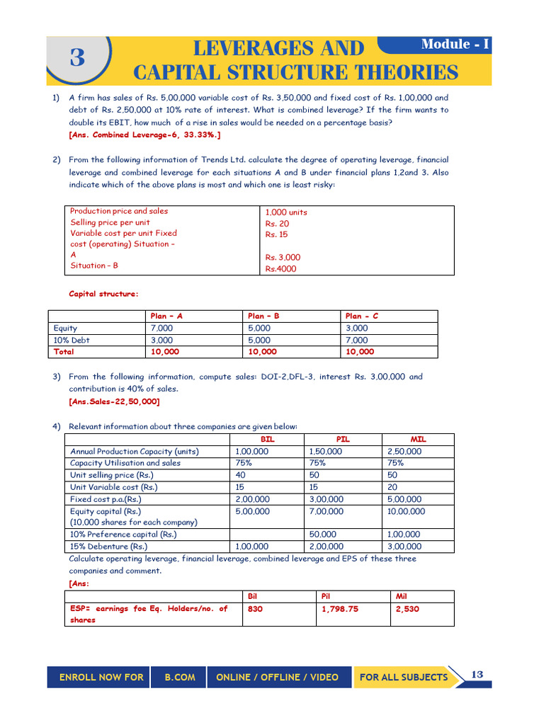 Leverage - Financial Management | Download Free PDF | Capital Structure ...