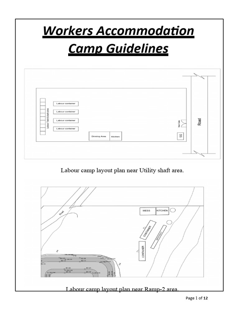 Worker Accommodation Camp Guidelines R0 Download Free Pdf Drinking