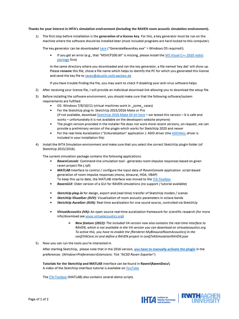 Instructions IHTASim RAVEN Installation | PDF | Installation (Computer ...