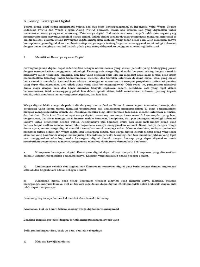 Kewargaan Digital di Era Teknologi | PDF