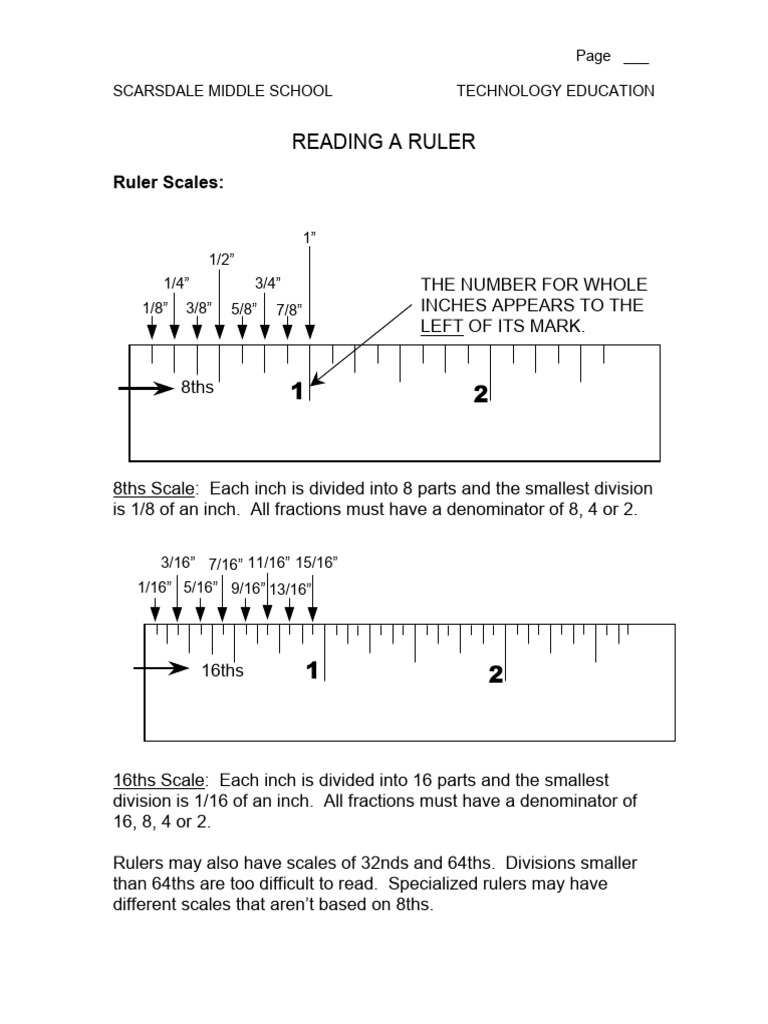 Reading A Ruler | PDF
