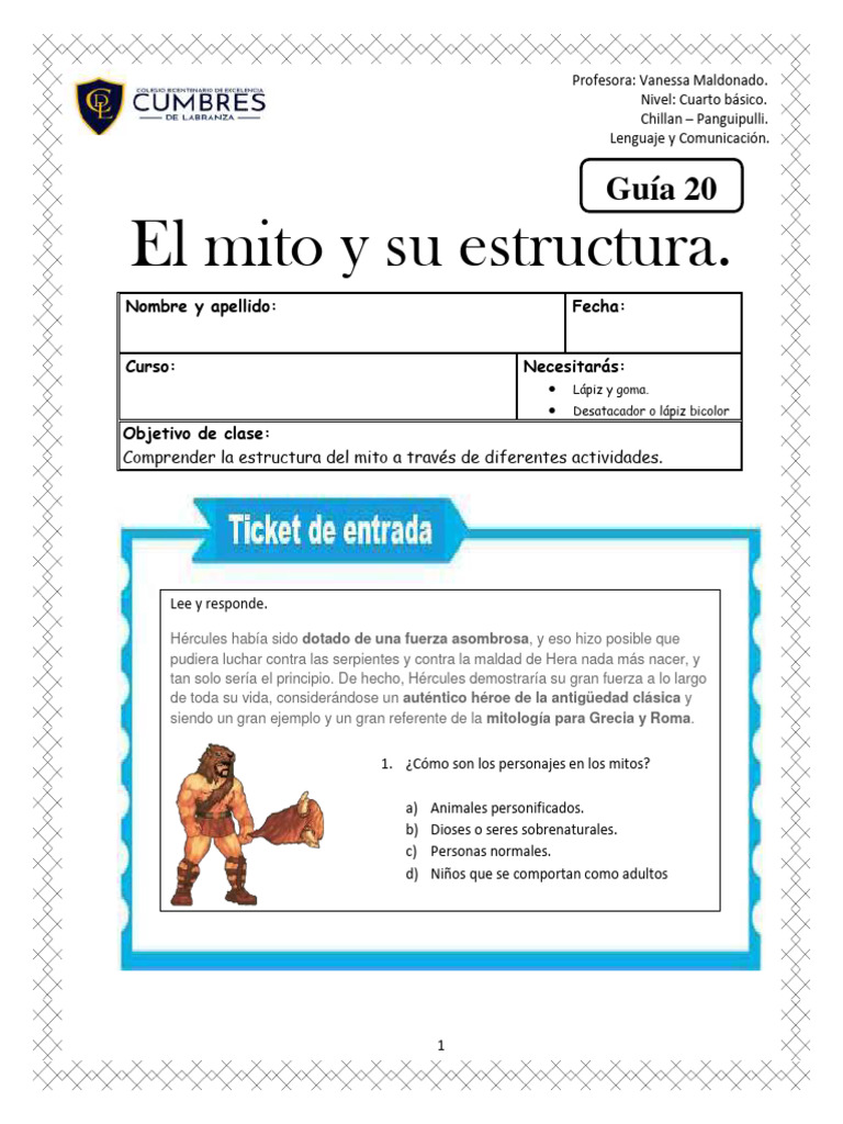 Guia 20 Estructura Del Mito | PDF | Mitología