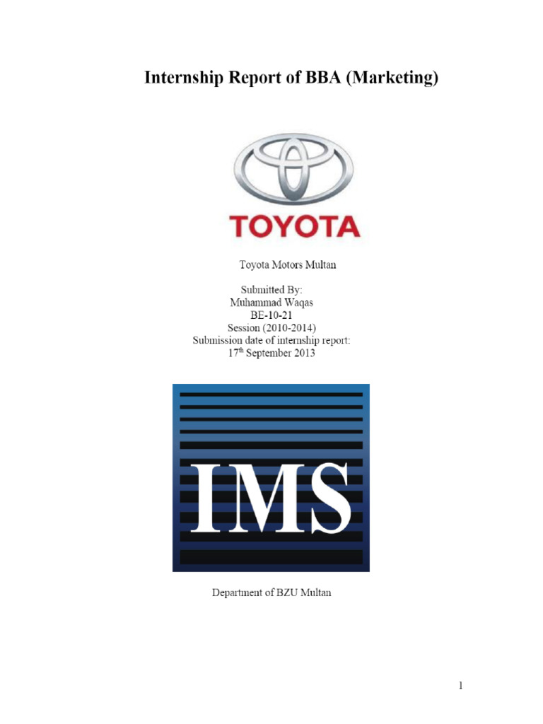 Waqas Toyota Internship Report - TOAZ - INFO | PDF