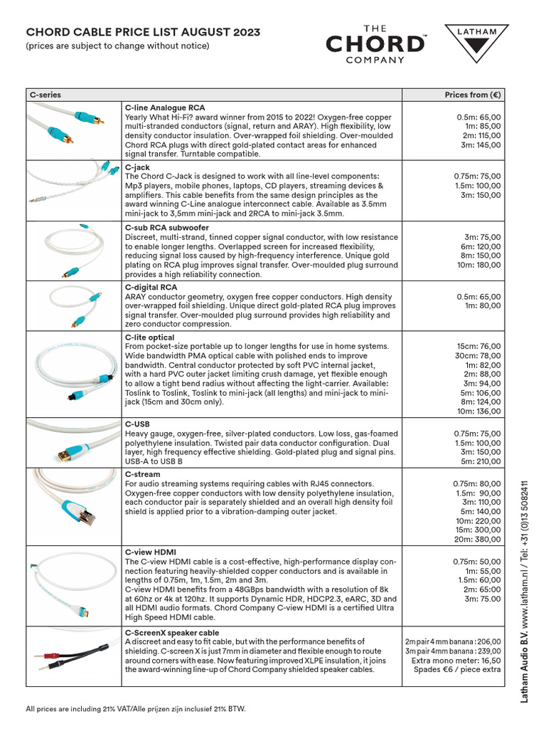 Chord | PDF | Electrical Connector | Hdmi