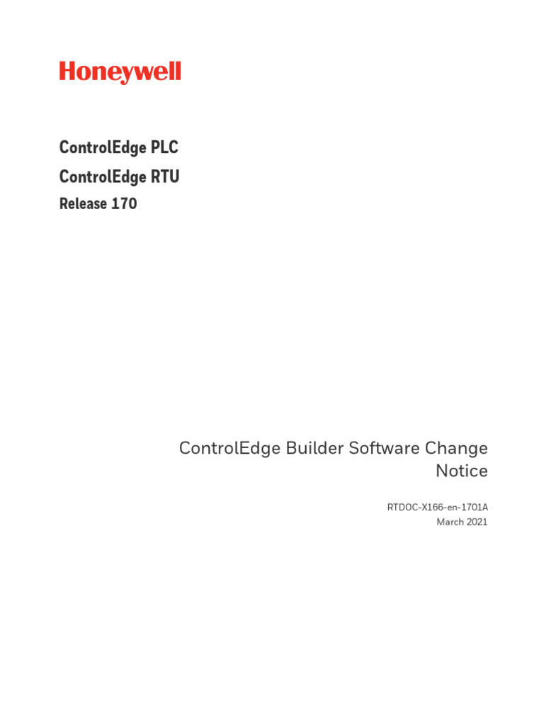 ControlEdge Builder Software Change Notice - RTDOC-X166-en-1701A | PDF ...