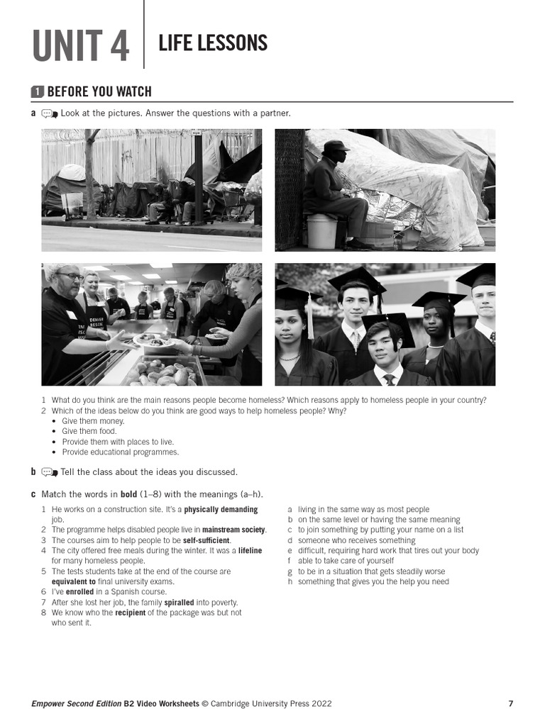 Empower Upper Intermediate Video Activity Sheet Unit 04 | PDF