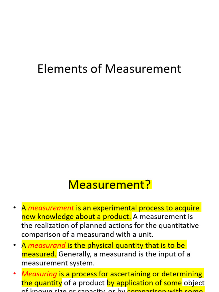 Elements of Measurement | Download Free PDF | Accuracy And Precision | Observational Error