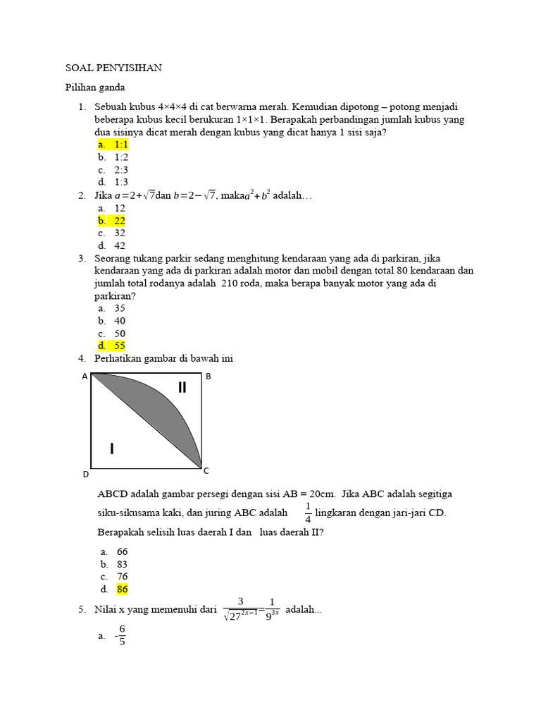 Contoh Soal Penyisihan Math Dan Ipa | PDF