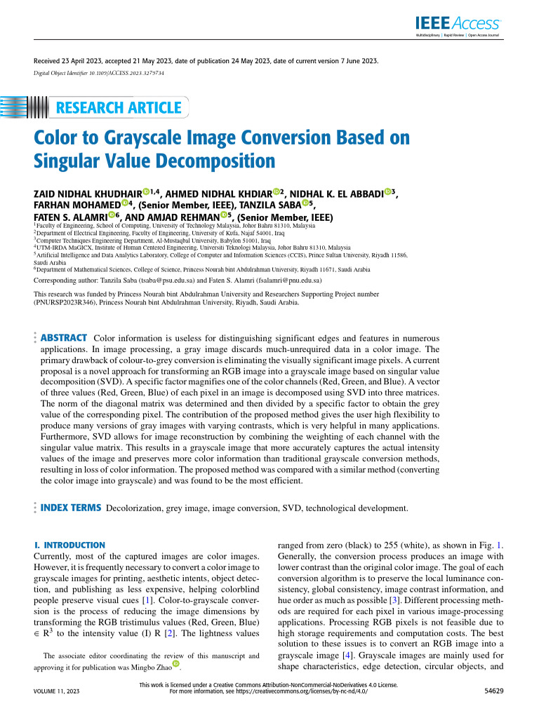 Color To Grayscale Image Conversion Based On Singular Value Decomposition | Download Free PDF ...