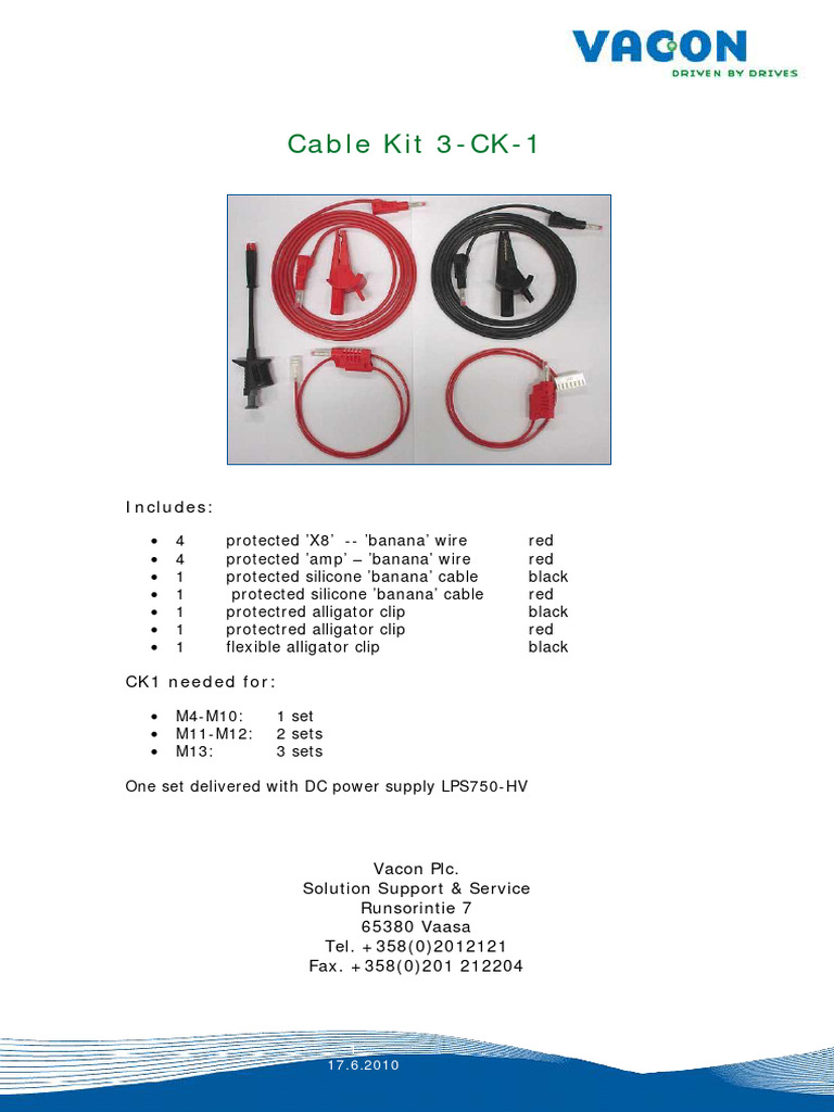 3-CK-1 Cable Kit For DC Power Supply | PDF