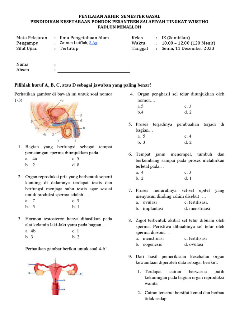 Soal Pas Ipa Kelas 9 Semester Ganjil | PDF