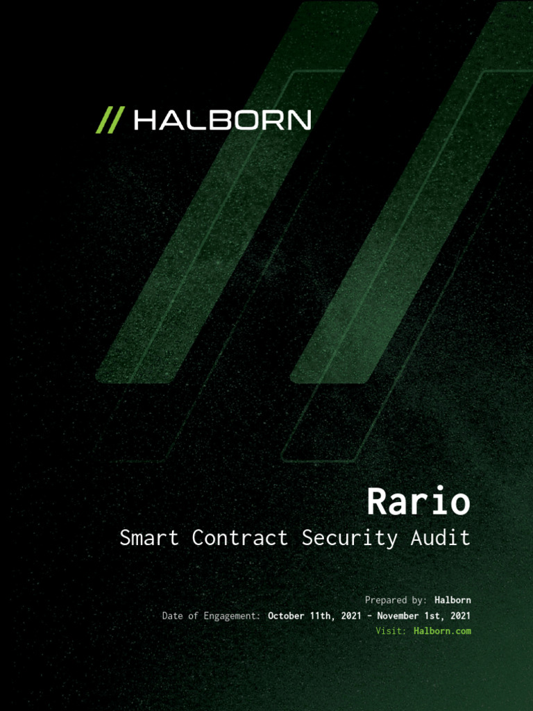 Rario Smart Contract Security Audit Report Halborn Final | PDF | Vulnerability (Computing ...