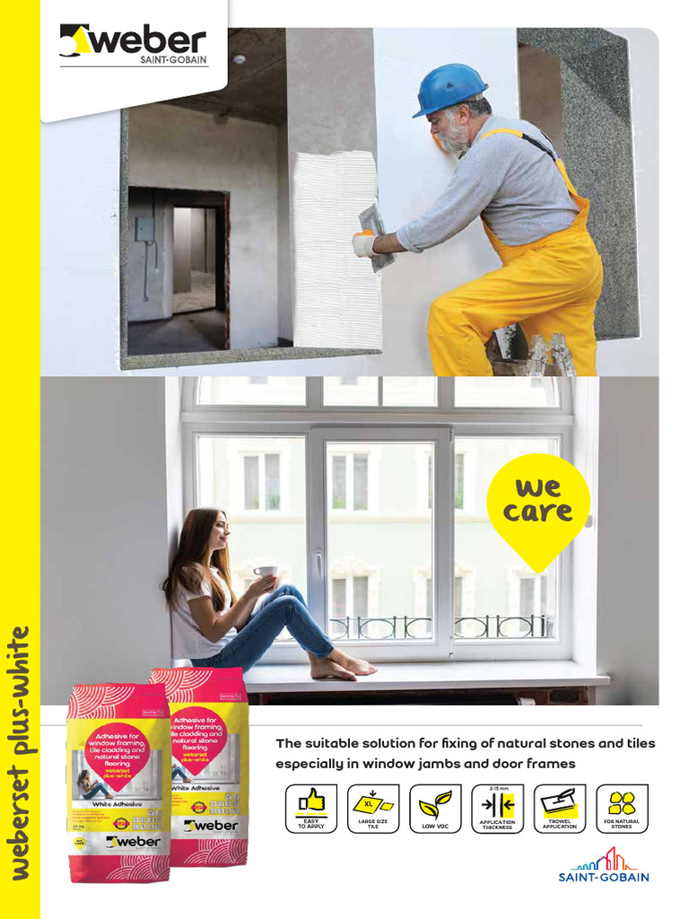 Weberset Plus-White Adhesive Guide | PDF | Tile | Adhesive