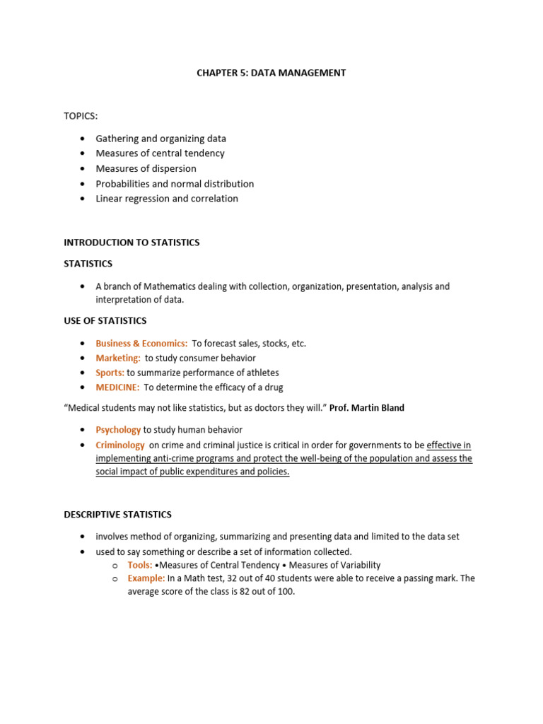 MMW Finals Notes Mod 5 Part 1&2 | PDF | Mode (Statistics) | Statistics