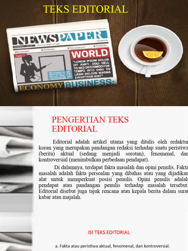 Pengertian, Ciri-Ciri, Dan Fungsi Teks Editorial | PDF