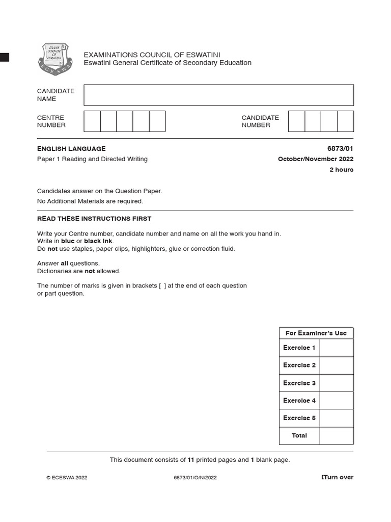 2022 GCE English Paper 1 Exam | PDF | Dogs | Telephone