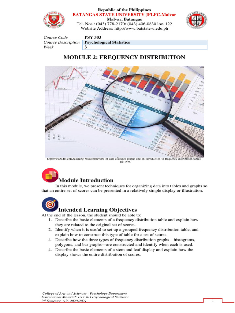 MODULE 2 - Frequency Distribution | PDF | Histogram | Probability Distribution
