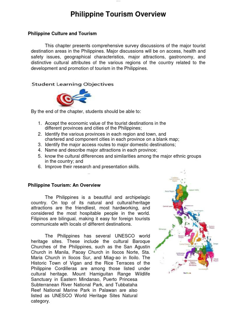 Phil. Tourism Overview | PDF | Philippines | Tourism