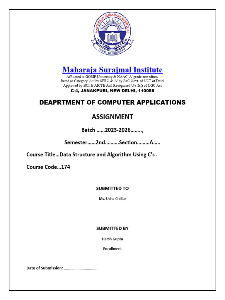 Data Structures & Algorithms Assignment | PDF