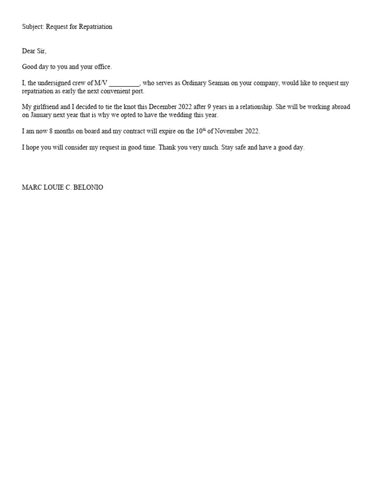 Request Letter Boy2 | PDF