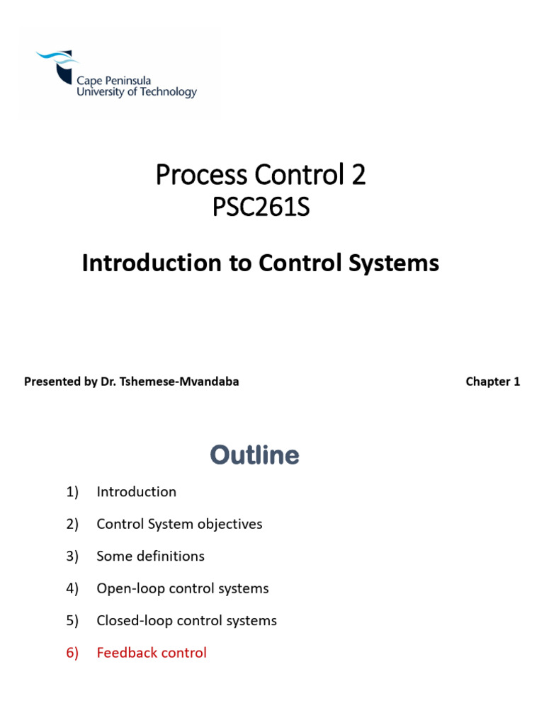 2024 Lesson 1 - Part 1 - Introduction To Control Systems | PDF | Steady ...