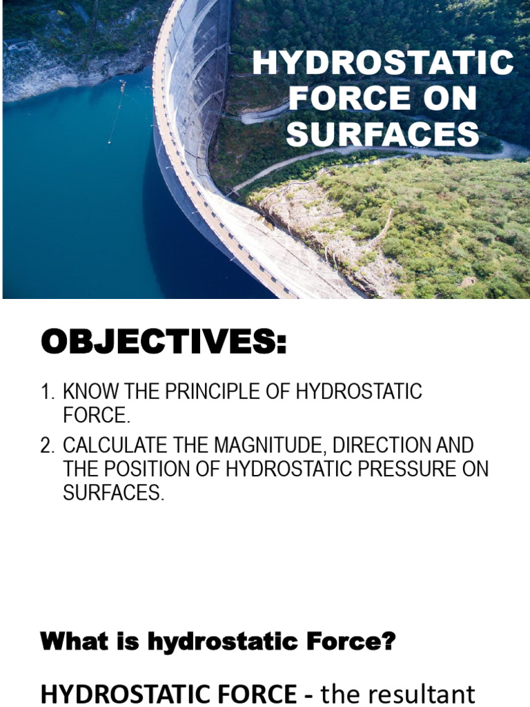 Hydrostatic Force on Surfaces Explained | PDF | Pressure | Force