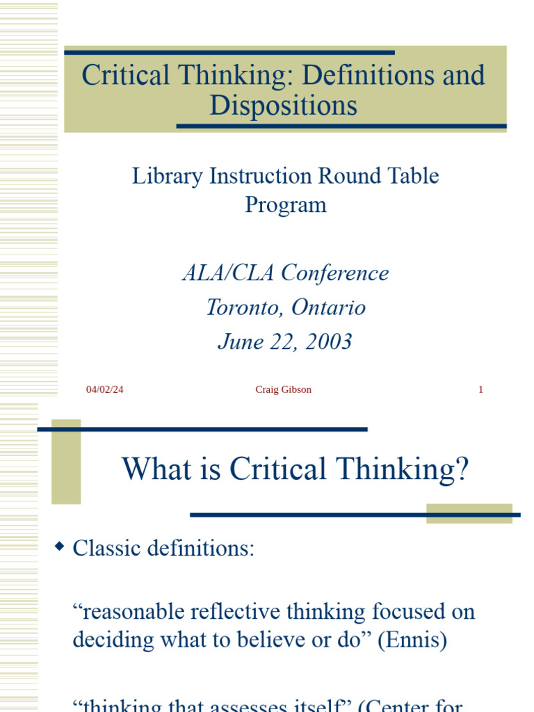 Understanding Critical Thinking Concepts | PDF | Critical Thinking ...