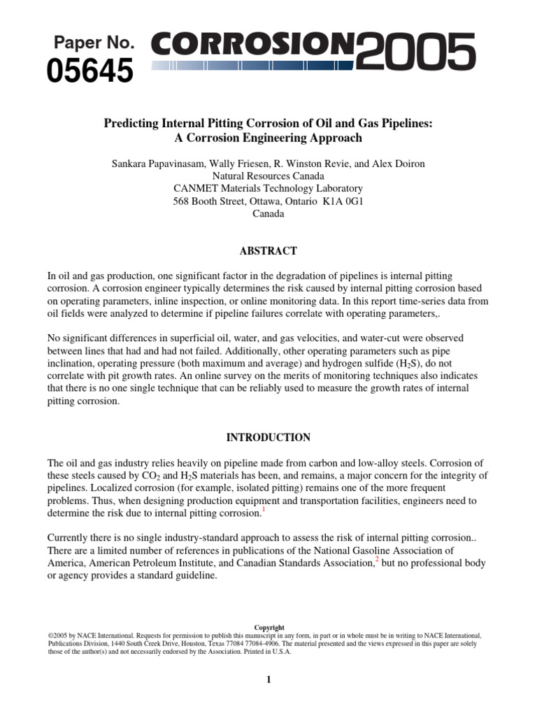 Corrosion Science Review (Corrosion 2005) | PDF | Reliability Engineering | Corrosion
