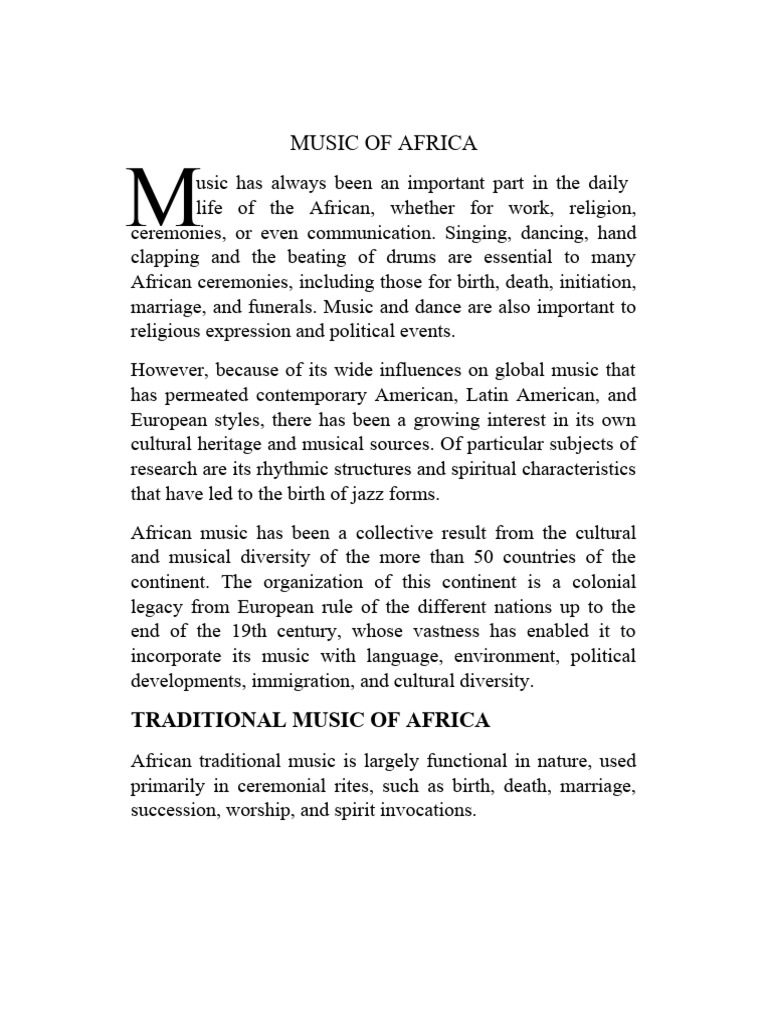 Music of Africa-mapeh | PDF | String Instruments | Musical Instruments