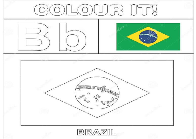 Brazil Flag Coloring Sheet | PDF