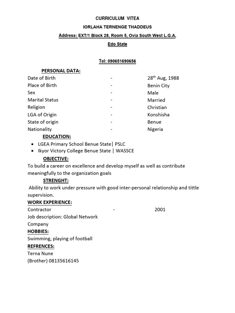 Curriculum Vitea Chika | PDF