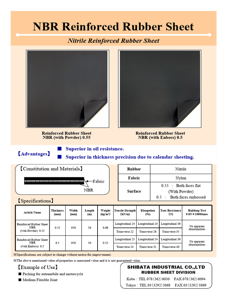 Nitrile Reinforced Rubber Sheet | PDF | Building Materials | Materials