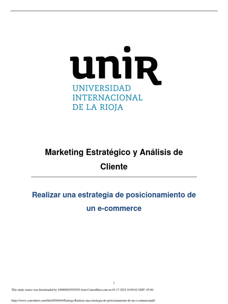 Entrega Realizar Una Estrategia de Posicionamiento de Un e Commerce PDF ... Entrega Realizar Una Estrategia de Posicionamiento de Un e Commerce PDF ...